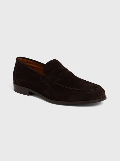 Mocassins en cuir nubuck marron Father & Sons