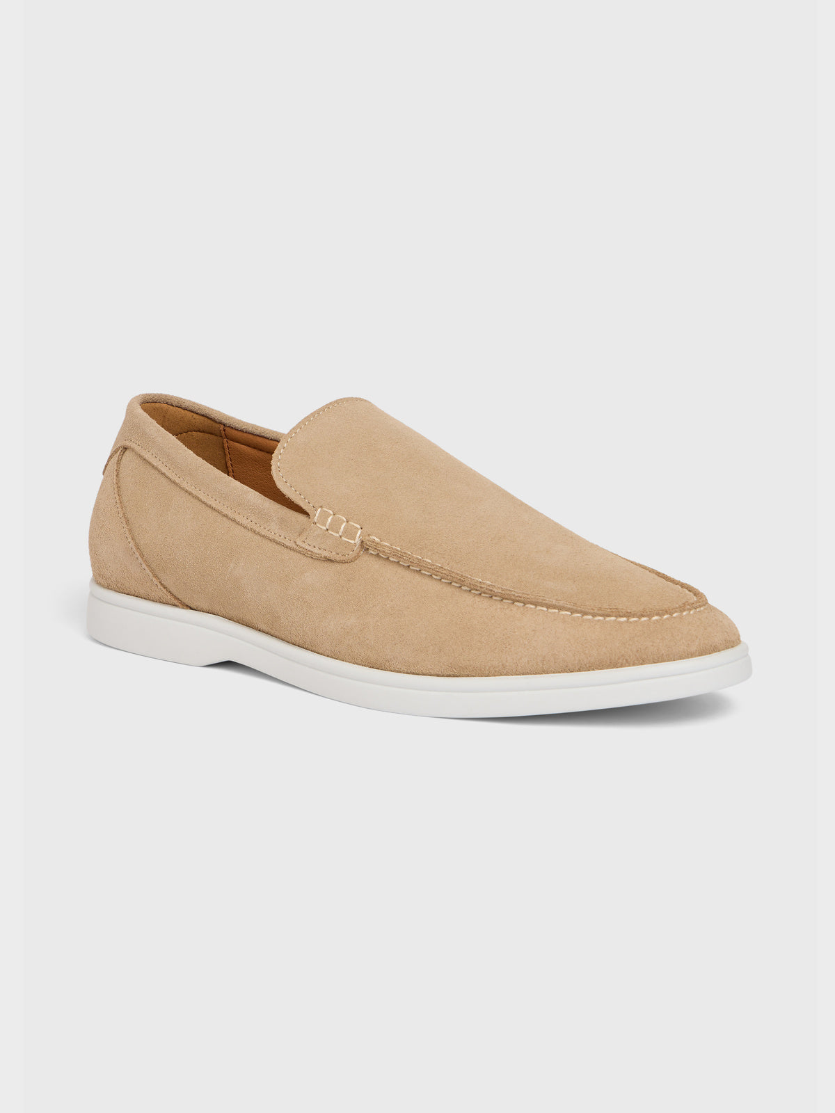 Mocassins en cuir nubuck beige Father & Sons